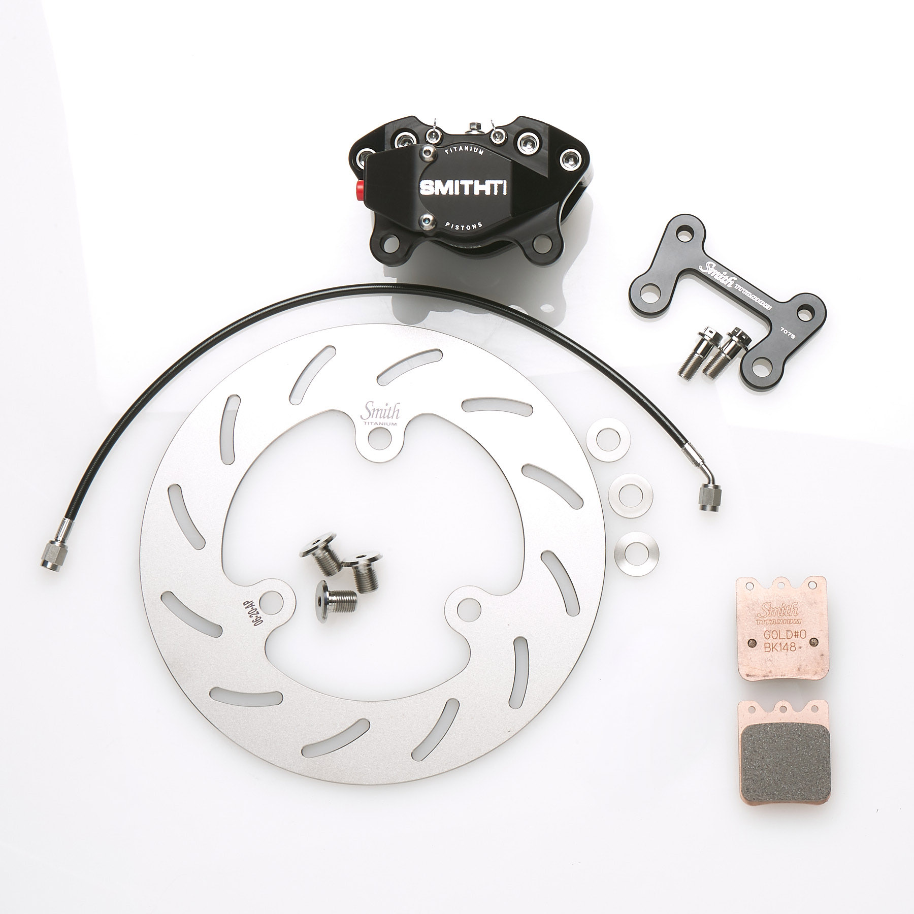 Midget Left Front Brake System with Smith Ti Caliper : Smith Titanium