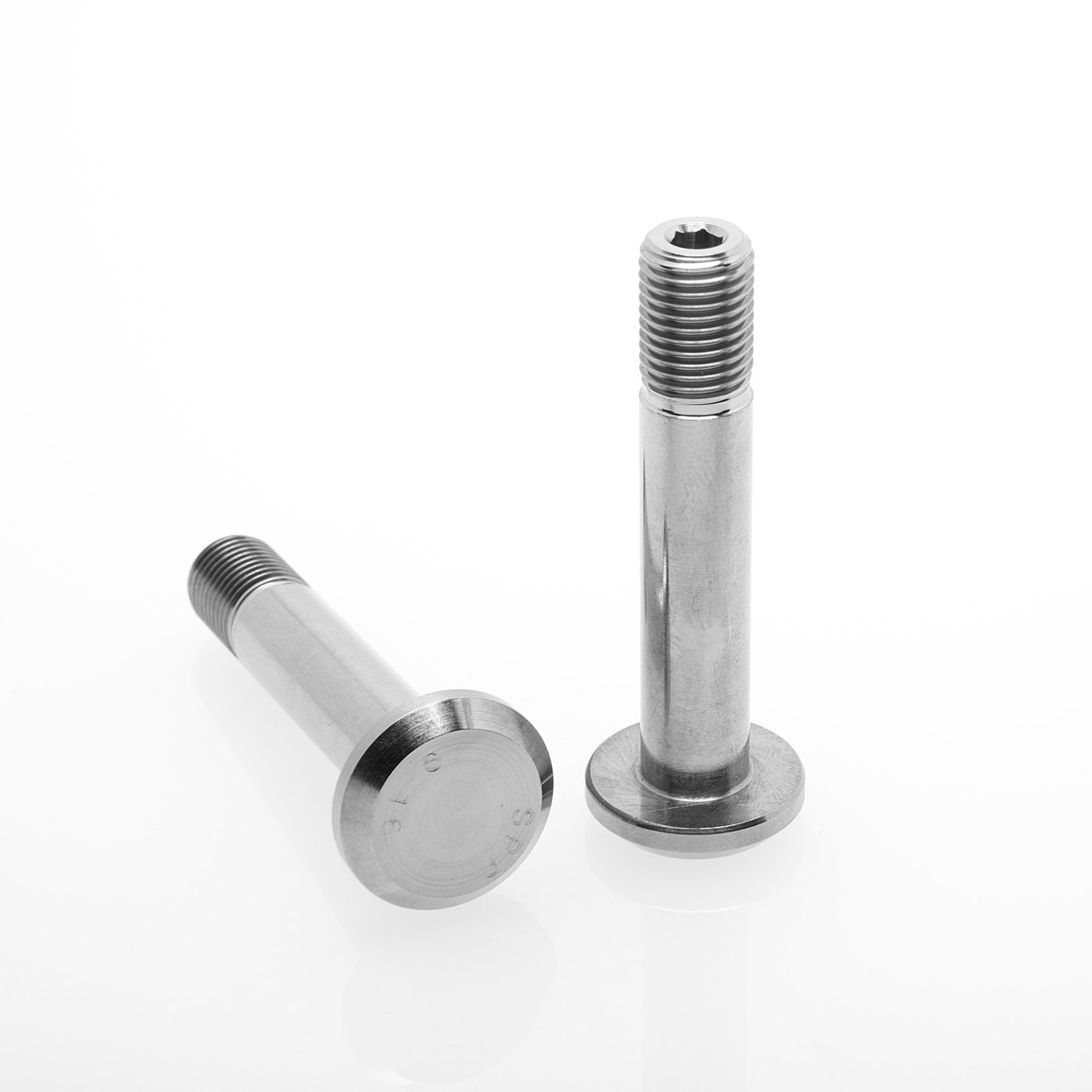 Large Flat Button Head 3/8 - 24 x 2.0 : Smith Titanium