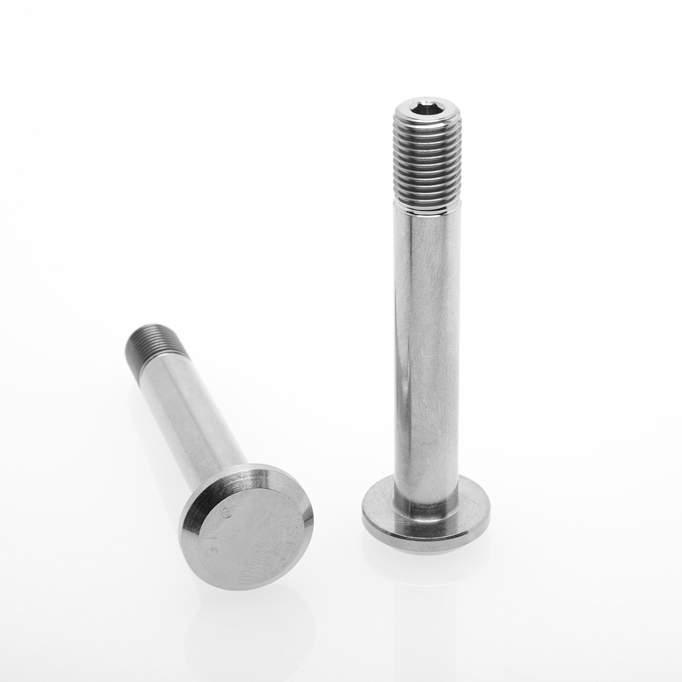 Large Flat Button Head 3/8 - 24 x 2-1/2 : Smith Titanium