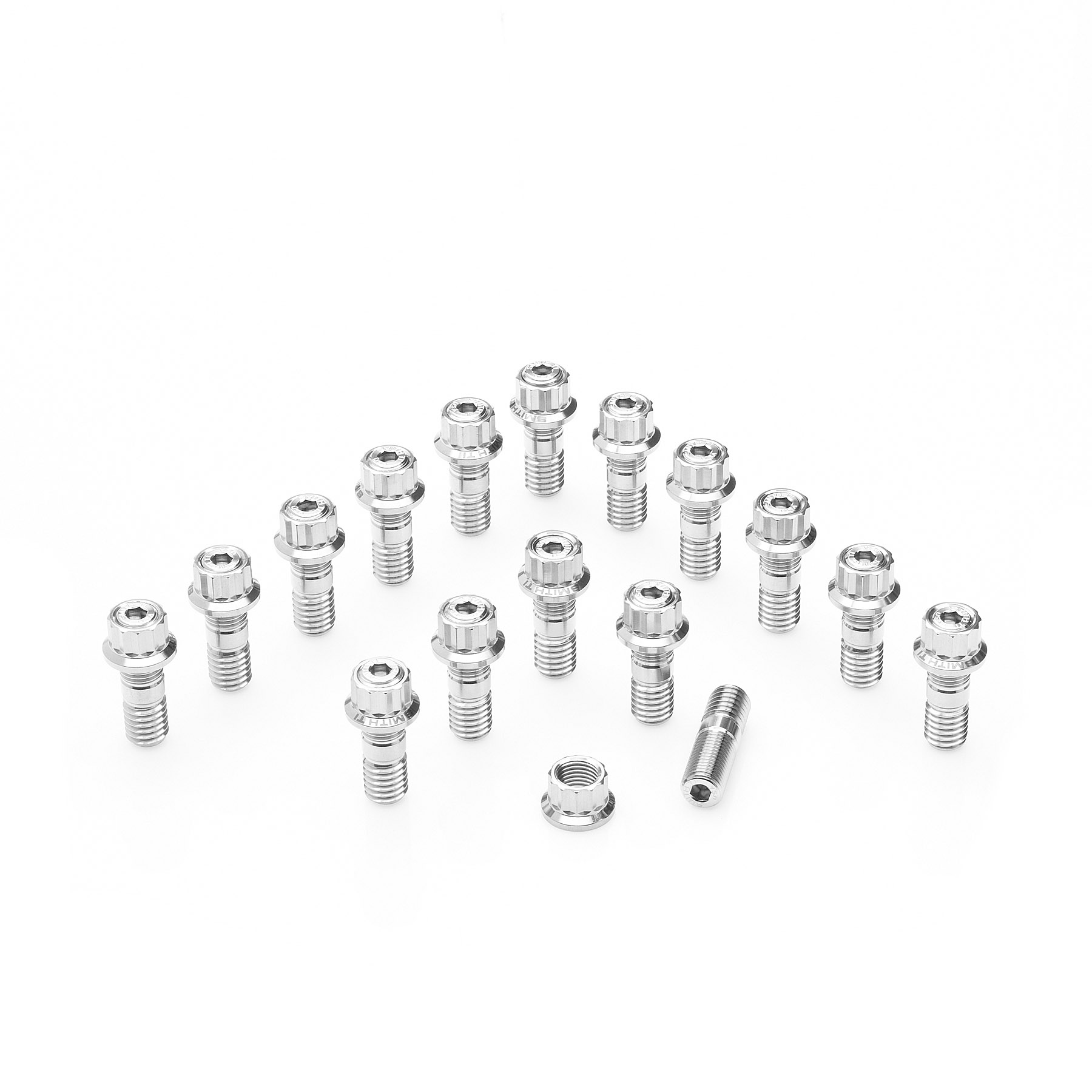 Header Stud Kit with Titanium 12 pt. Nuts for Ford : Smith Titanium